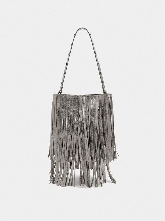 BUCKET BAG WITH LONG FRINGES