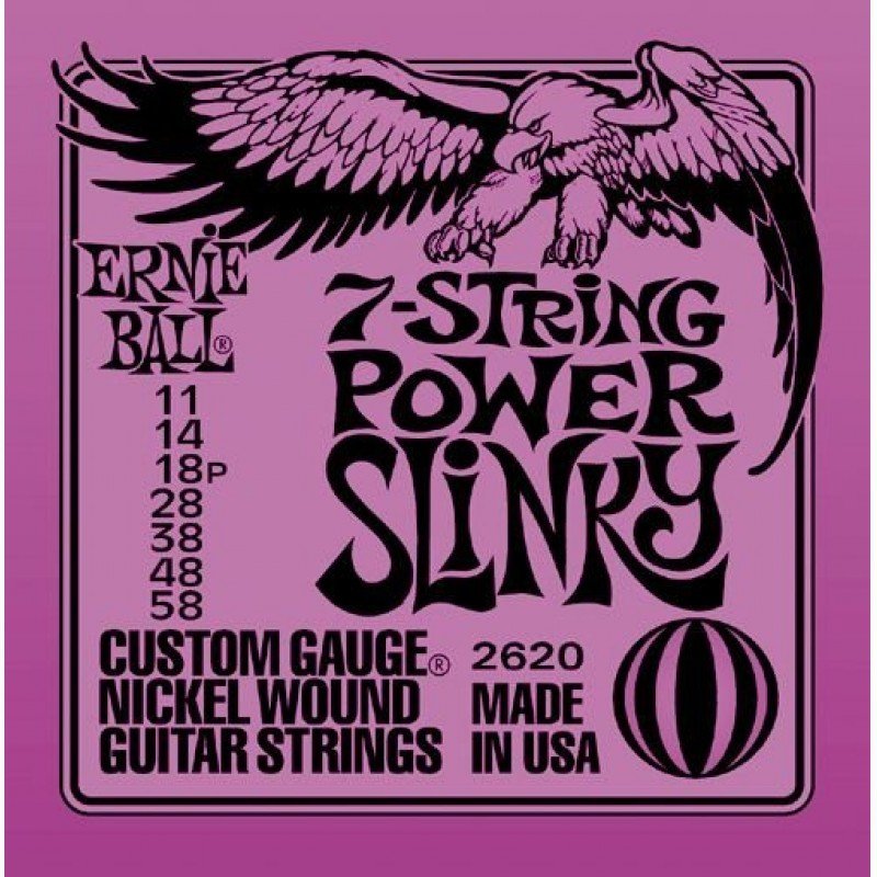 Ernie Ball 2620 Power Slinky 7-String Nickel Wound 11-58