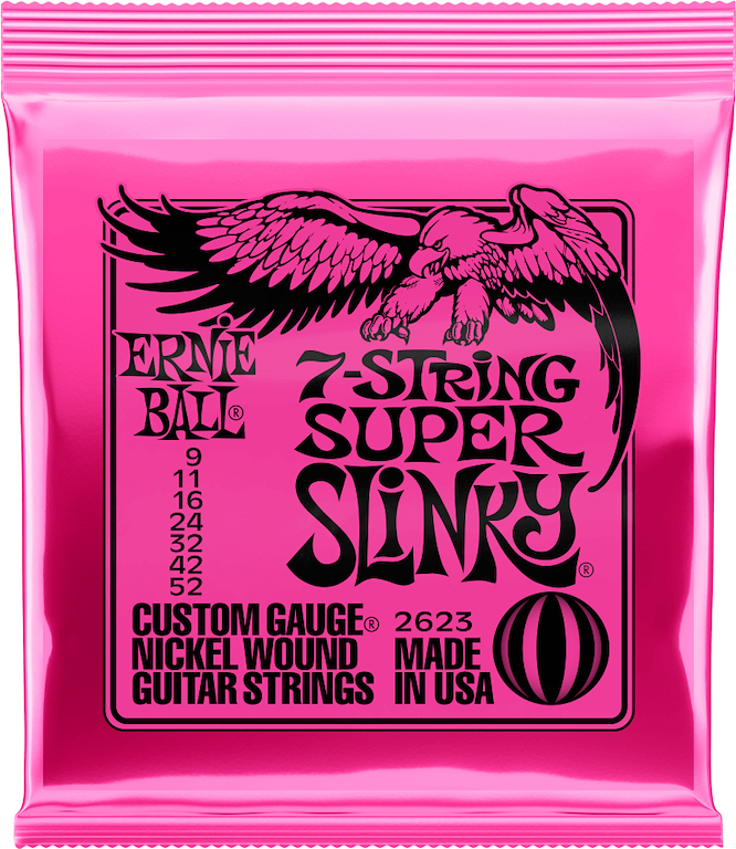 Ernie Ball 2623 Super Slinky 7-String Nickel Wound 9-52 Žice za električnu gitaru