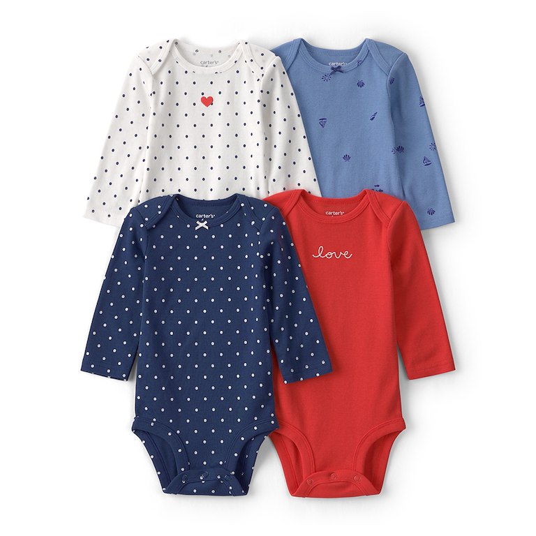 Carter's bodi za bebe devojčice - set od 4 kom. BL261U641510