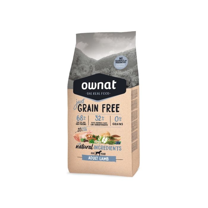 Ownat Just GF: Hrana za odrasle pse bez žitarica Adult, Jagnjetina, 14 kg