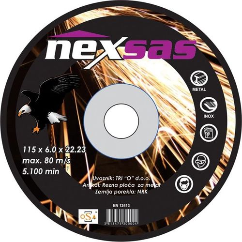 Nexsas brusna ploča za metal 115x6x2