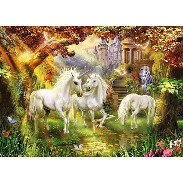 Ravensburger puzzle (slagalice) - 1000 pcs Jednorozi u šumi RA15992