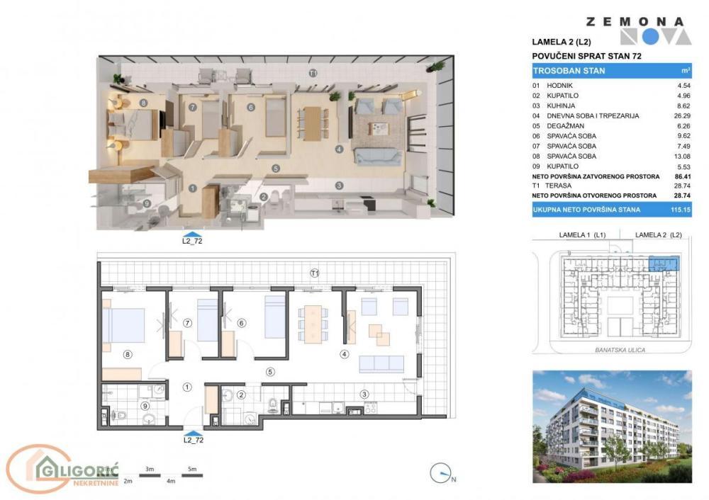 Četvorosoban stan na prodaju, 115m2, 345.450€
