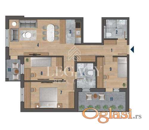 Luksuzan 3.5 stan, novogradnja kod Ada Malla ID#1235