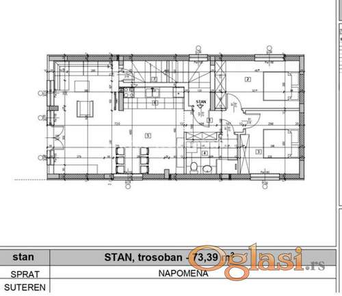 Petrovaradin-Trosoban stan 73 m2 sa Dvorištem na Top Lokaciji-065/385 8880