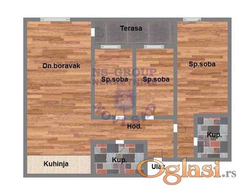 Troiposoban stan - 80 m2