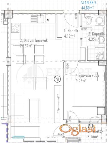 Novogradnja, direktna prodaja, Dubočica, 45m2