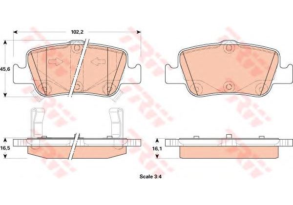 Pločice zadnje TRW GDB3480 _ Toyota
