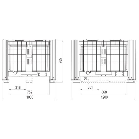PG 785B-S Box paleta sa zatvorenim zidovima / SIVA