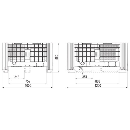 PG 580B Box paleta sa perforiranim zidovima / ZELENA