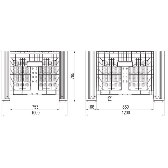 PG 785A Box paleta sa perforiranim zidovima / ZELENA