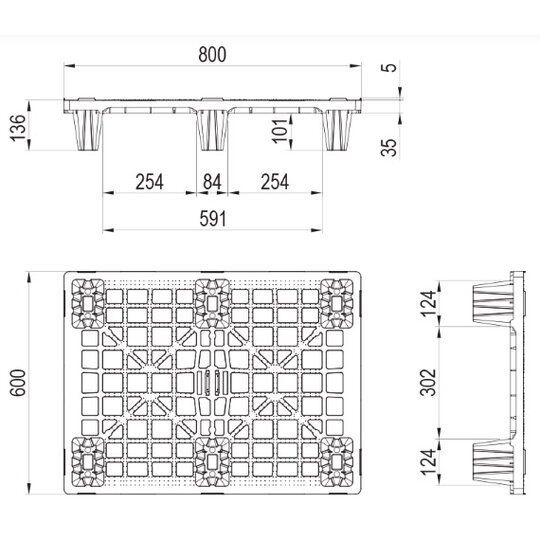 PG 8060L-OD Uklopiva 800x600mm plastična paleta
