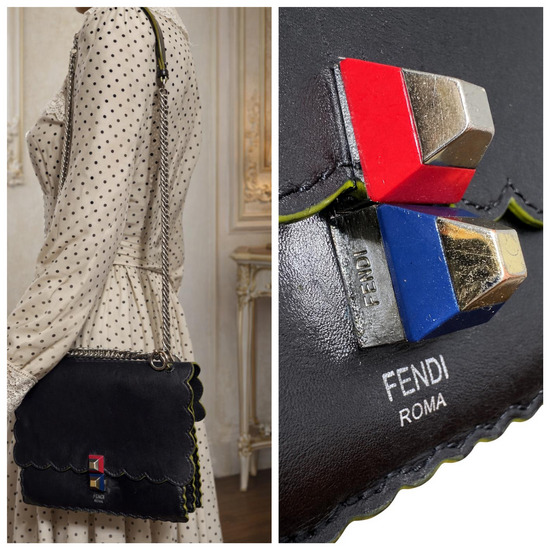 Fendi kožna torba model Kan I Scalloped