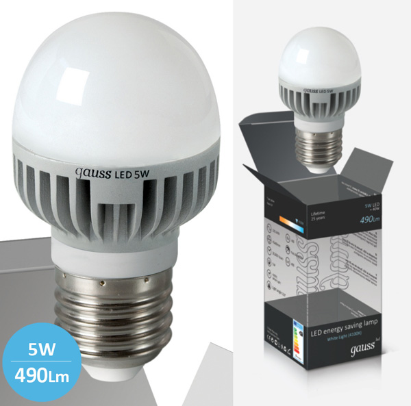 Štedljive LED sijalice 2 kom. Gauss E27 5W 220V 4100K EB105102205