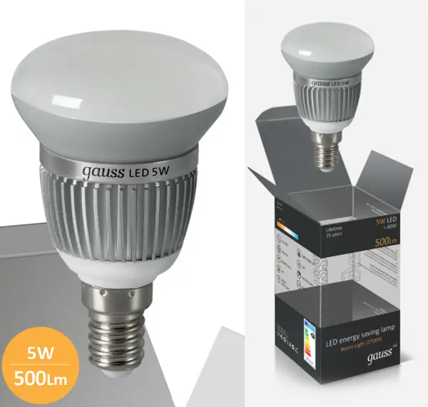 Štedljive LED sijalice 2 kom. Gauss R50 E14 5W 220V 2700K EB106101105