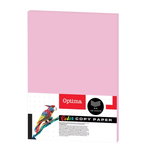 Papir u boji A4 80 g/m² – fluo roze 100 listova OPTIMA