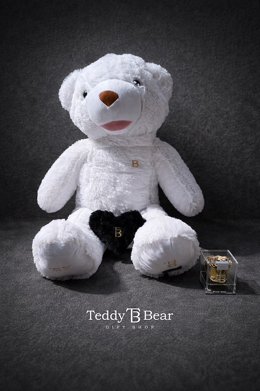 Teddy Bear ® White 1m ™ 2026 + Pure Love + MAGIC malo plišano srce (SET)