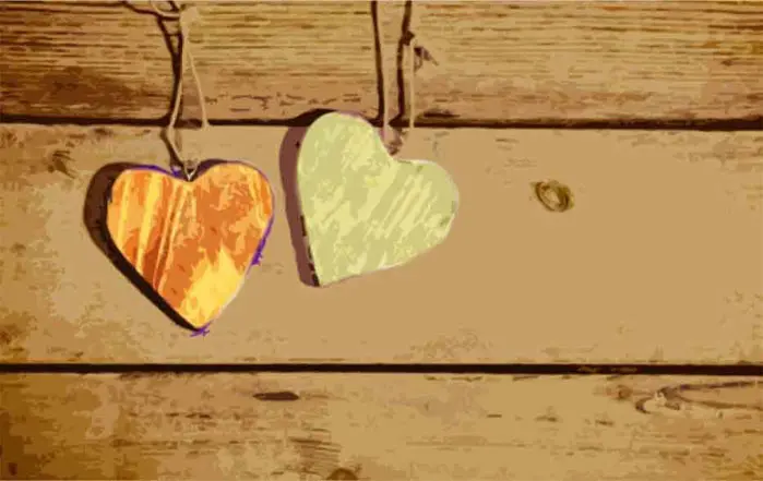 Ekol otirač Wood-Stone Hearts 45x75