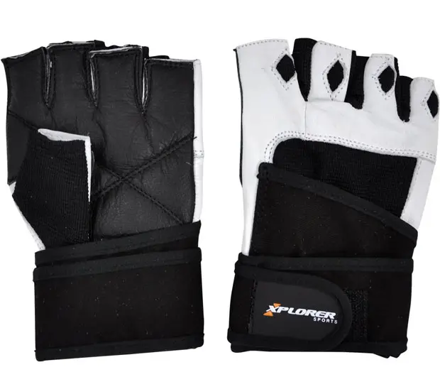 Fitnes rukavice Xplorer bele koža L 06636