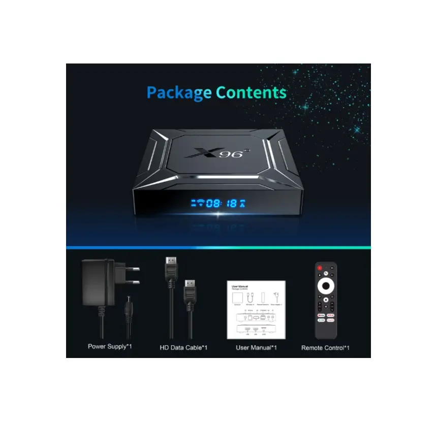 GMB-X96 M200 2/16GB smart TV box S905X5M quad ARM G310V2, 2x4K 2.4&5G, 1000M, BT, Android 14