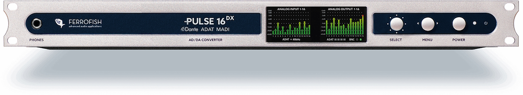 Ferrofish Pulse16 DX Dante Singlemode +24dBu AD/DA konverter