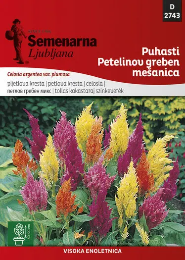 Cveće Petlova kresta paperjasta - mešavina - seme 10 kesica Celosia argentea var. plumosa 2743
