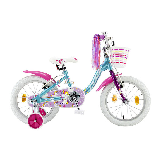 Bicikl Polar JUNIOR 16 UNICORN BABY B162S01243, 16", svetlo plavo/roze/ljubičasta