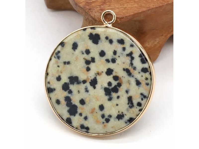 * PRIVESAK MEDALJON DALMATIAN JASPER * NOVO *