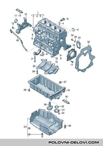 Volkswagen Golf 6 1.6 TDI Motor I Delovi Motora