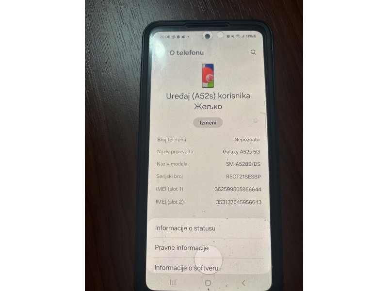 Samsung Galaxy a52s 5G Čitaj opis