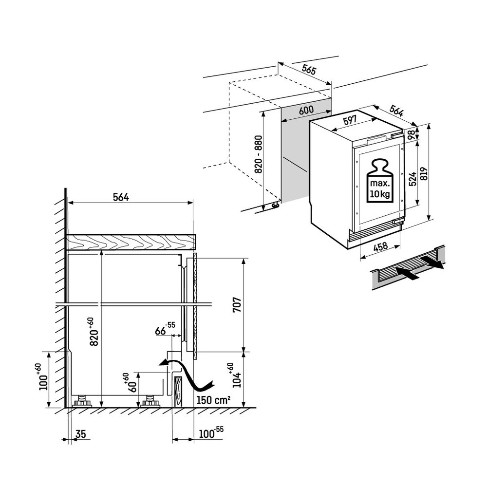 Liebherr ugradni vinski frižider UWpri 3662