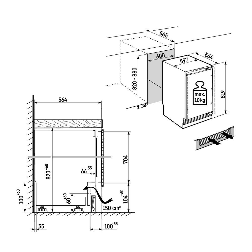 Liebherr ugradni vinski frižider UWpri 3672