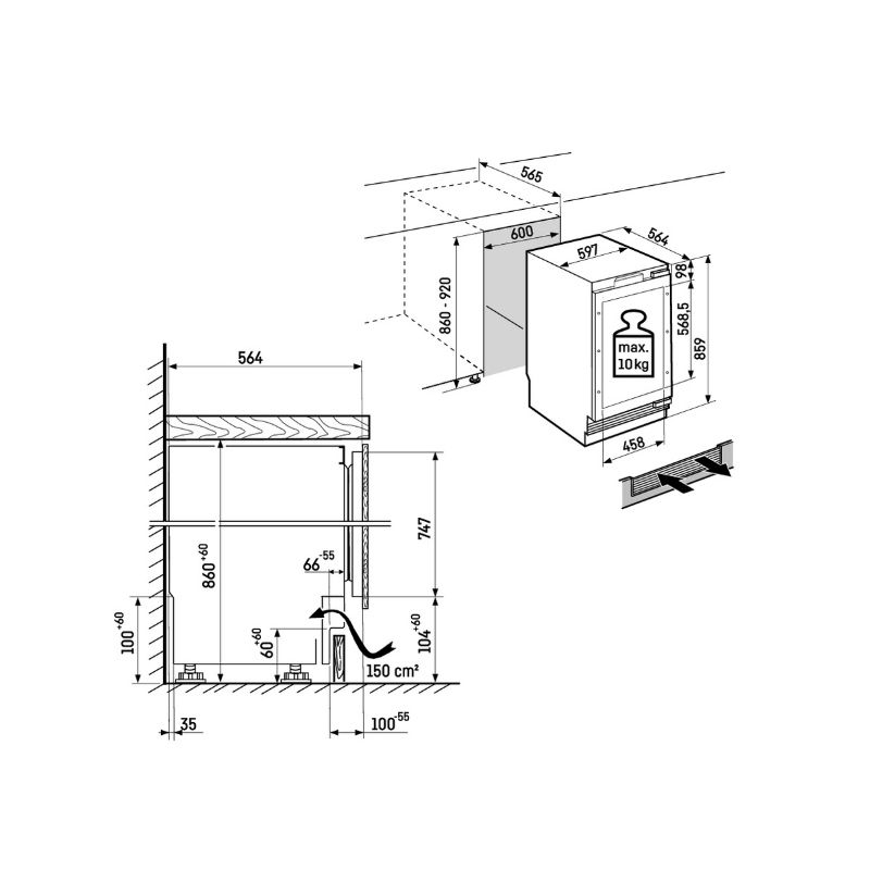 Liebherr ugradni vinski frižider UWpri 3782