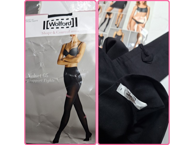 WOLFORD luksuzne kompr.čarape kao helanke 66d NOVO XS