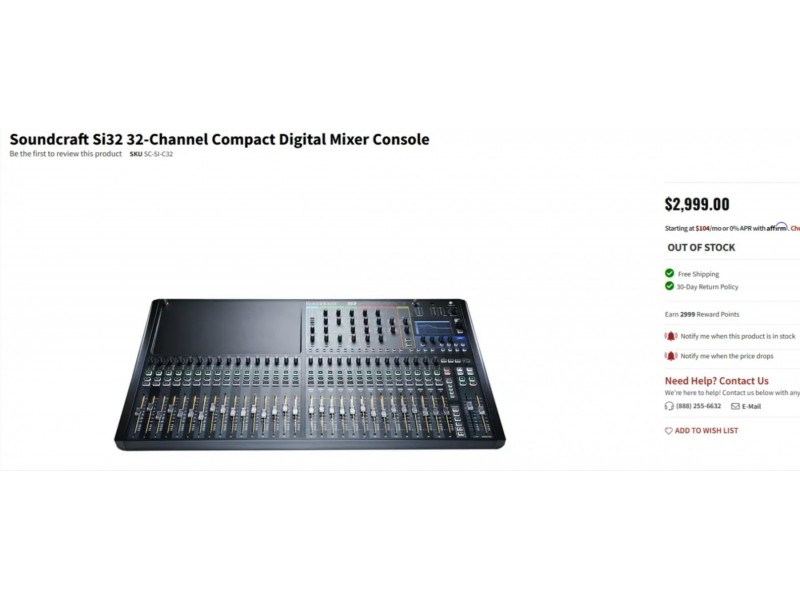 Soundcraft Si Compact 32 Digital Mixing Console Bluetoo