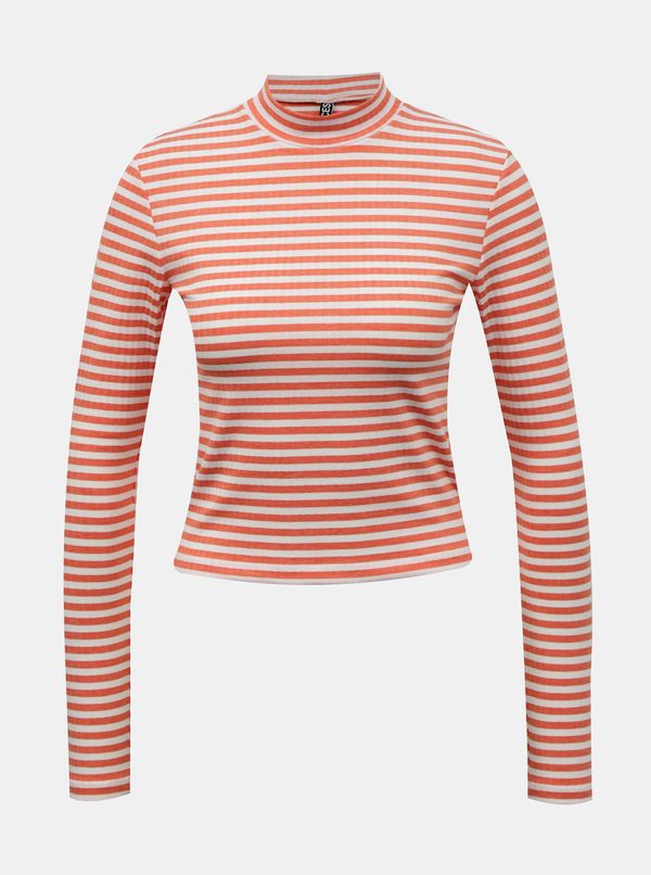 WHITE-ORANGE STRIPED SHORT T-SHIRT PIECES RAYA - WOMEN