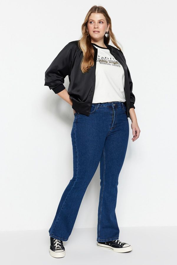 TRENDYOL CURVE BLUE HIGH WAIST FRENCH LEG JEANS