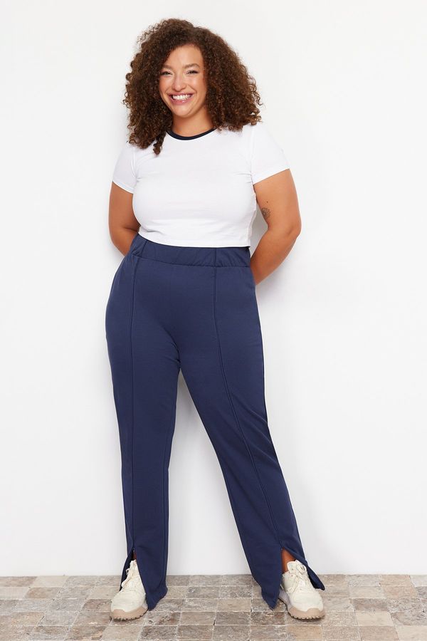 TRENDYOL CURVE NAVY BLUE PIPING DETAILED THIN JOGGER KNITTED SWEATPANTS