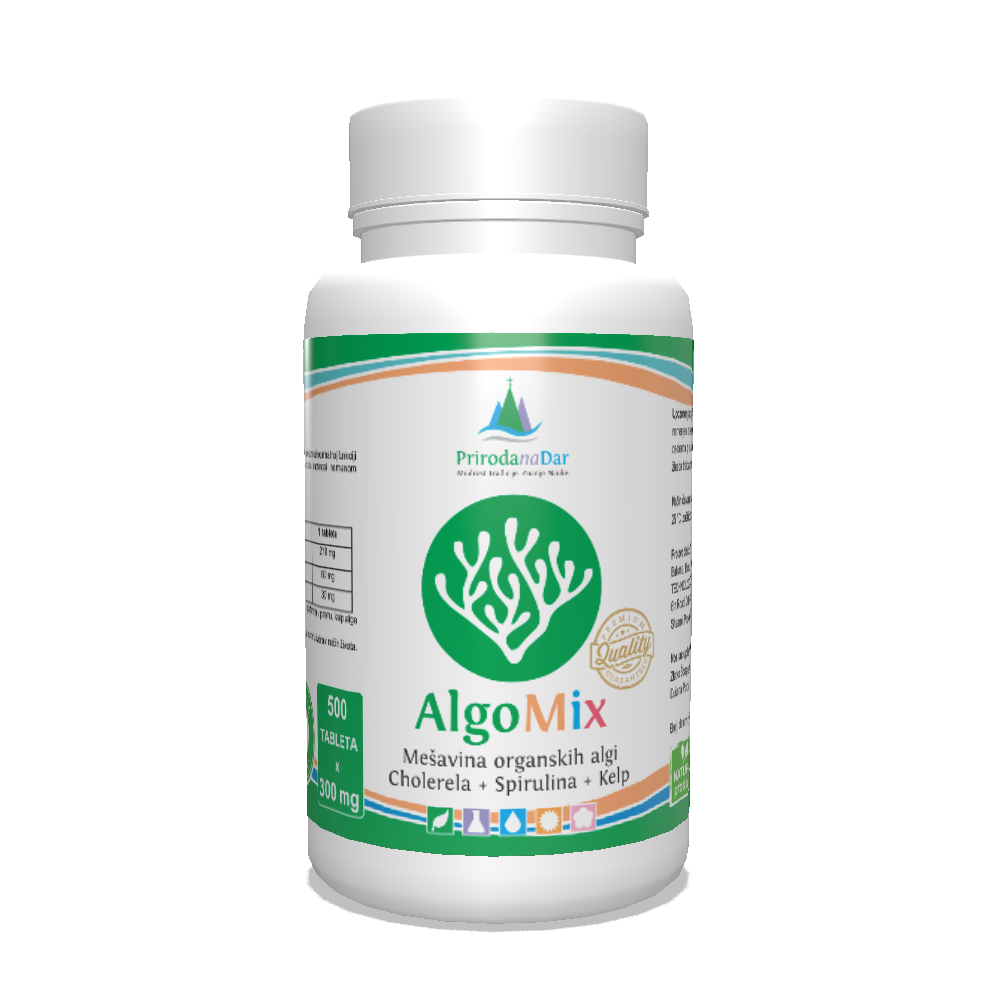 Algomix tablete od organske hlorele, spiruline i kelpa 500 tableta
ALGOMIX ORGANSKA HLORELA, SPIRULINA i KELP ZAJEDNO