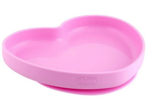 Chicco Silikonski tanjir Srce 9m