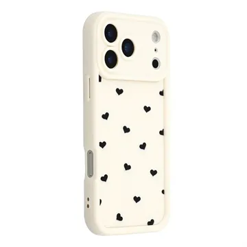 IPHONE 17 PRO HEART PATTERN SHOCKPROOF TPU CASE WITH RAISED EDGES