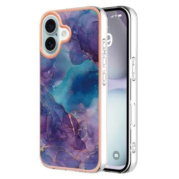 IPHONE 16 MARBLE PATTERN GALVANIZIRANA IMD TPU FUTROLA