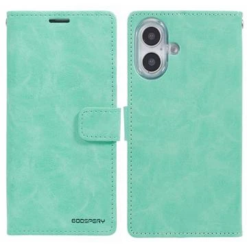 IPHONE 16 MERCURY GOOSPERY BLUE MOON WALLET CASE - CYAN