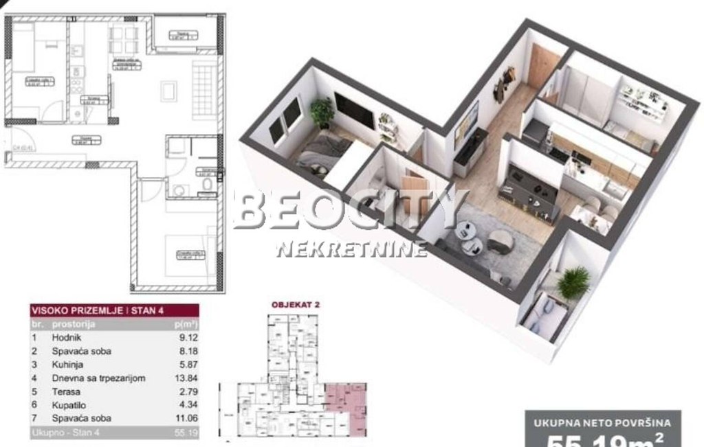 Trosoban stan, Novi Sad - Liman 4 | Prodaja · 55m² · 151.772€