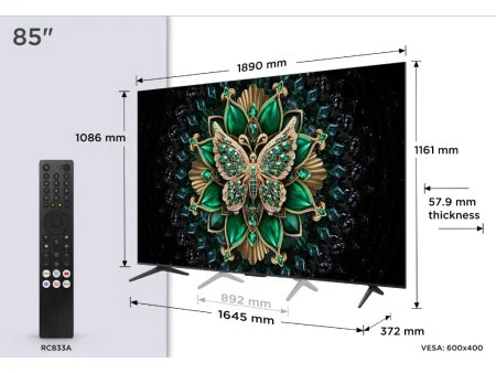 TCL 85C6K/MiniLED-QLED/85"/4K UHD/144Hz/Google TV/crna ( 85C6K )