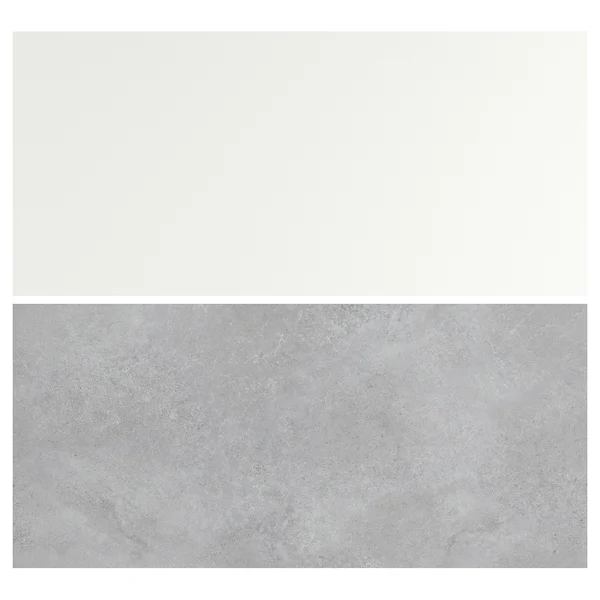 Zidni panel, dvostrano svetlosiva/imitacija betona matirano bela, 119.6x55 cm