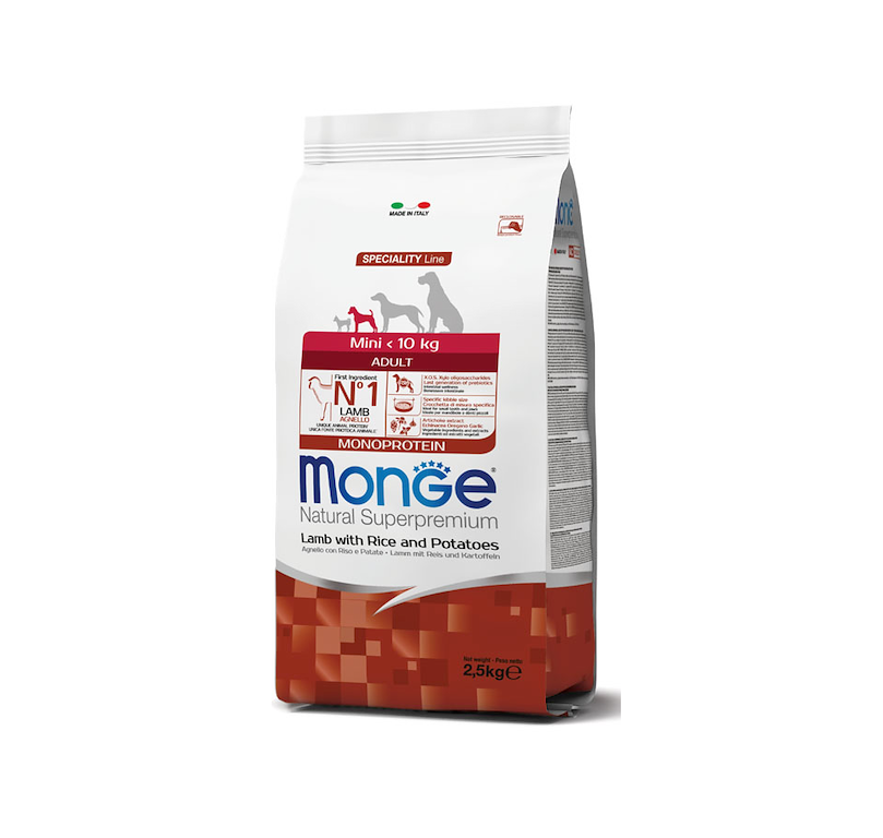 Monge Mini Adult Monoprotein Jagnjetina, pirinač, krompir 2,5kg