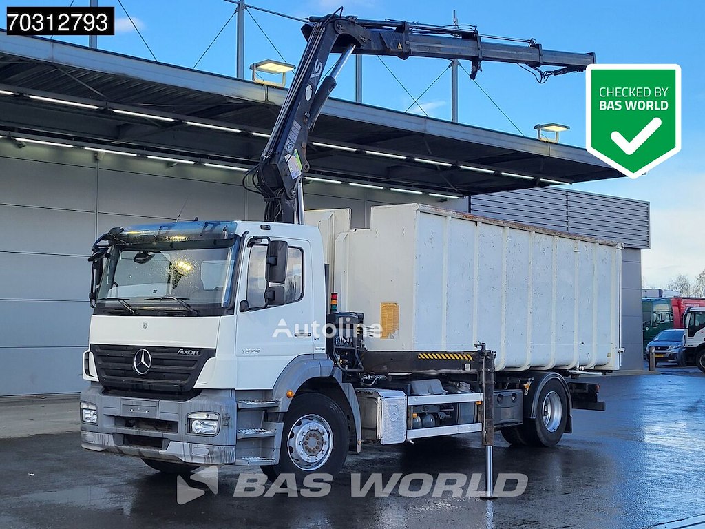 Mercedes-Benz Axor 1829 Axor 4X2 HIAB 166 BS-3000 Kran Crane + Tipping contain kiper