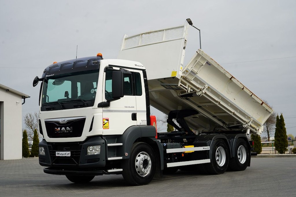 MAN TGS 26.400 / 6X4 / 2 STRONNA WYWROTKA / HYDROBURTA / AUTOMAT / E kiper